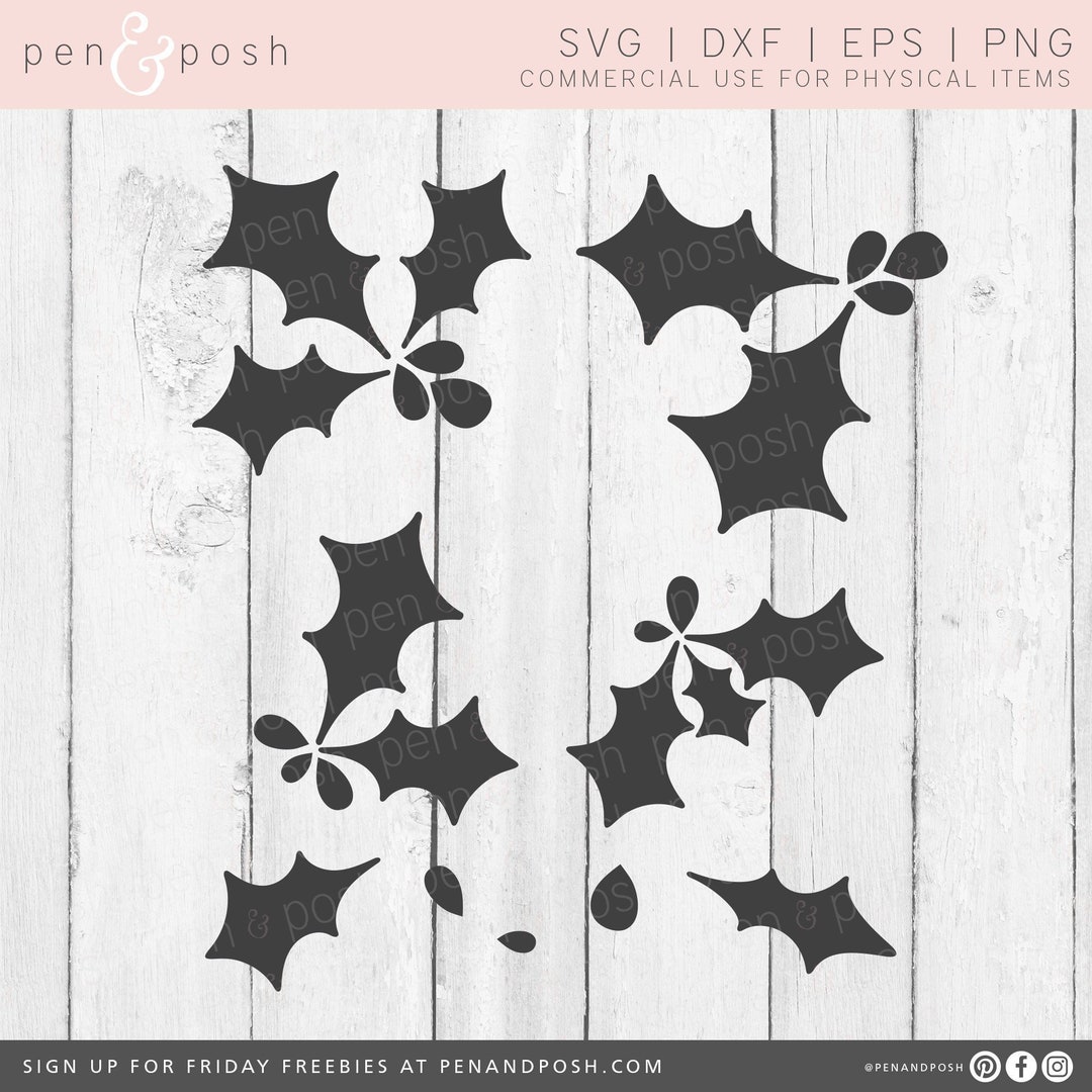 Holly SVG Holly Clipart Holly Cut File Holly SVG Bundle Holly PNG Holly ...