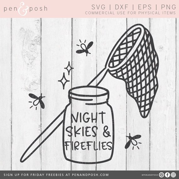 Fireflies SVG Jar SVG Night Sky Svg Night Sky Sayings - Etsy