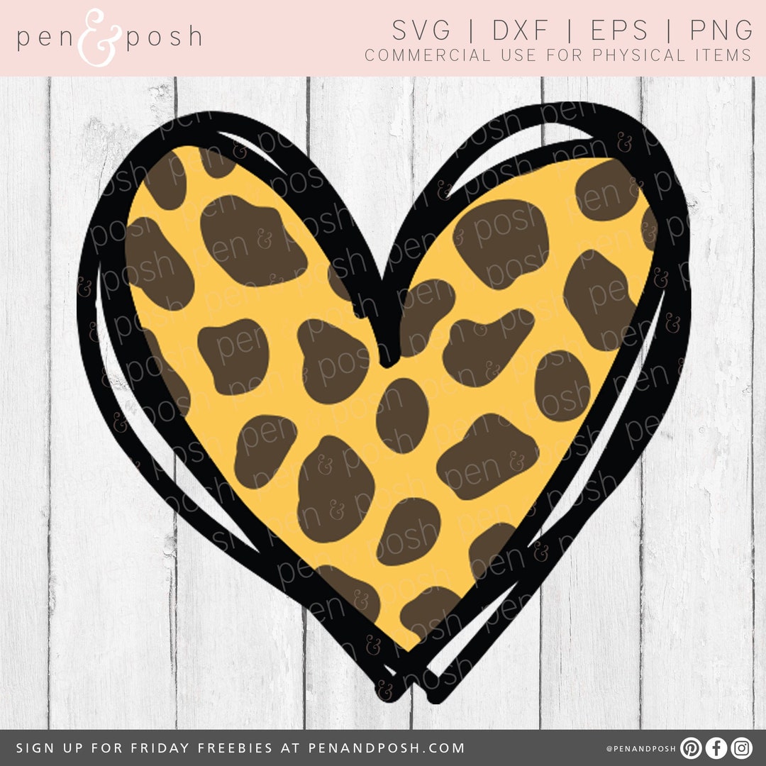 Cheetah Heart Digital Download Cheetah Heart Clip Art Cheetah Print SVG ...