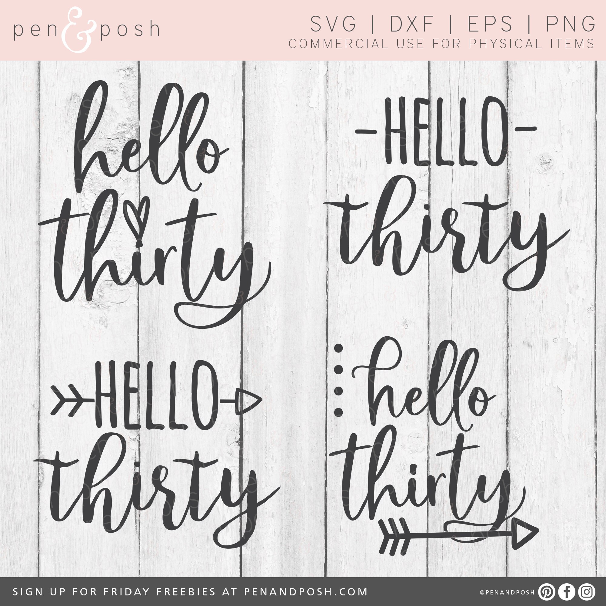 Hello Thirty Svg 30th Birthday Svg Birthday Svg Birthday | Etsy