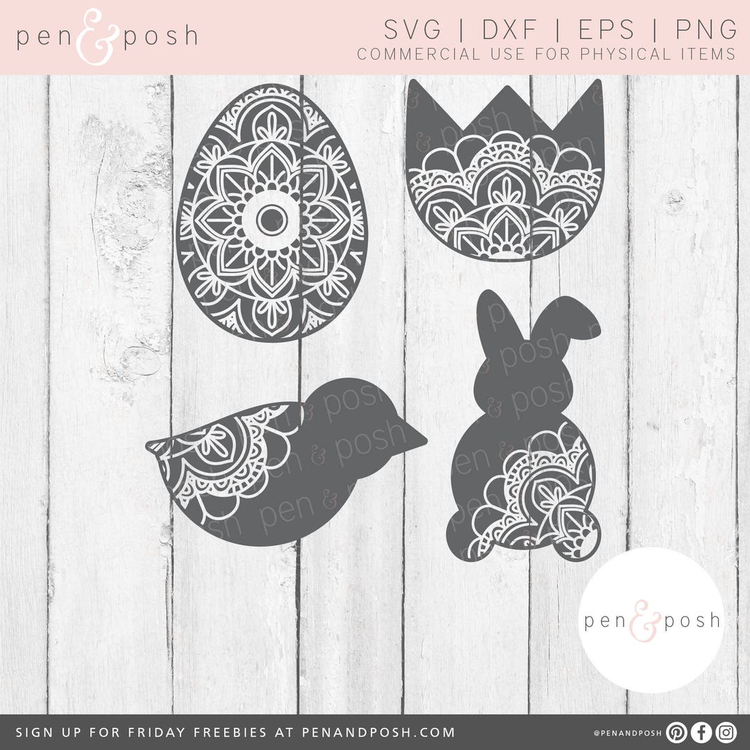 Easter SVG Mandala Rabbit SVG Zentangle Animals SVG - Etsy
