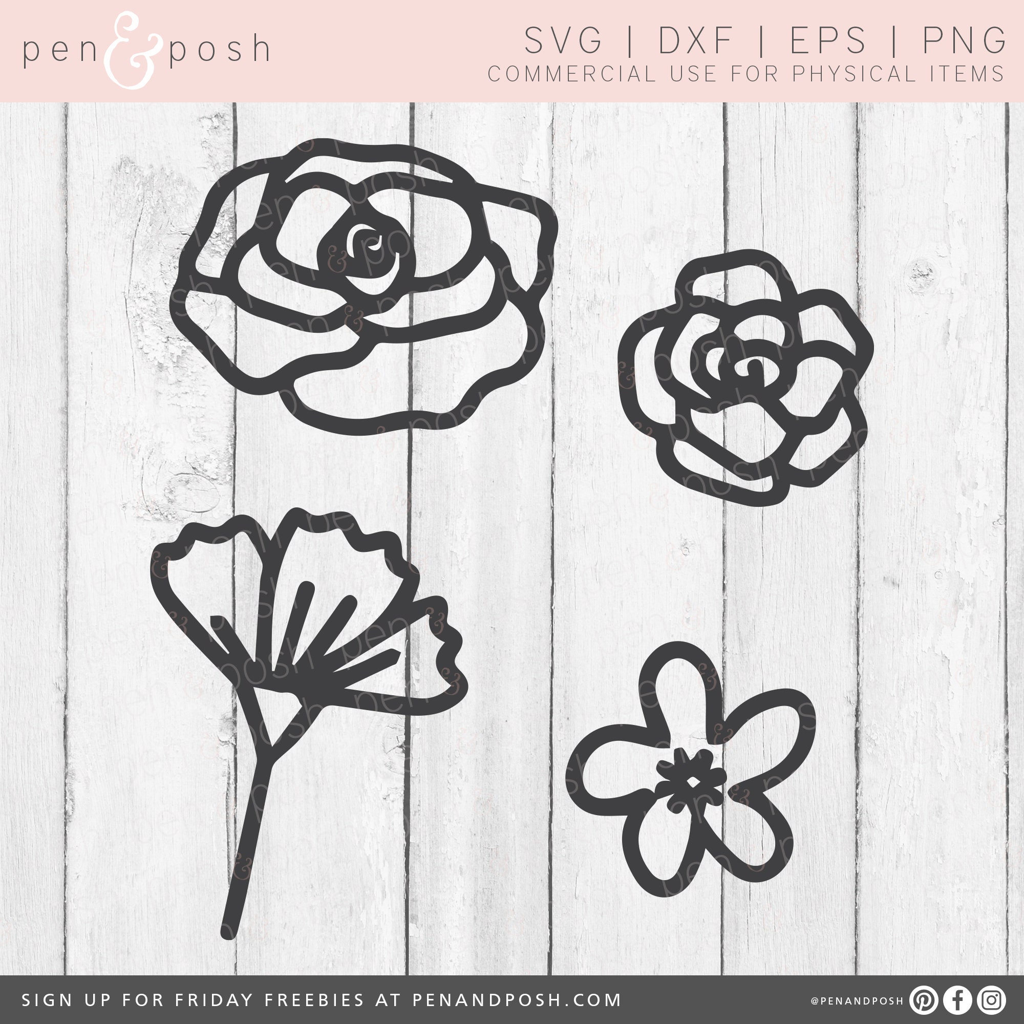 Flower Svg Flower Svg Files Flower Svg Files for Cricut - Etsy