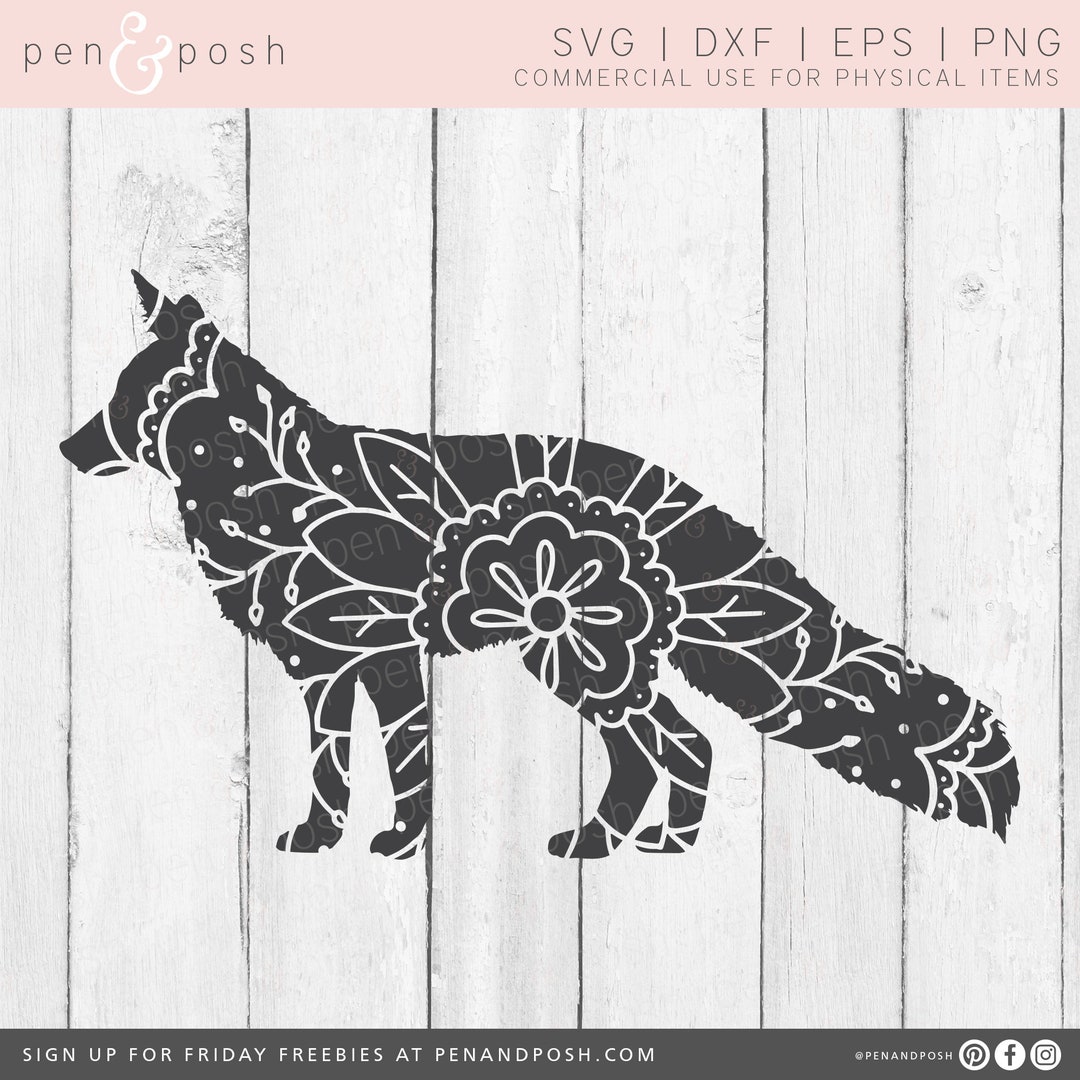Fox SVG - Mandala Fox SVG - Zentangle Fox SVG - Woodland Svg - Hand ...