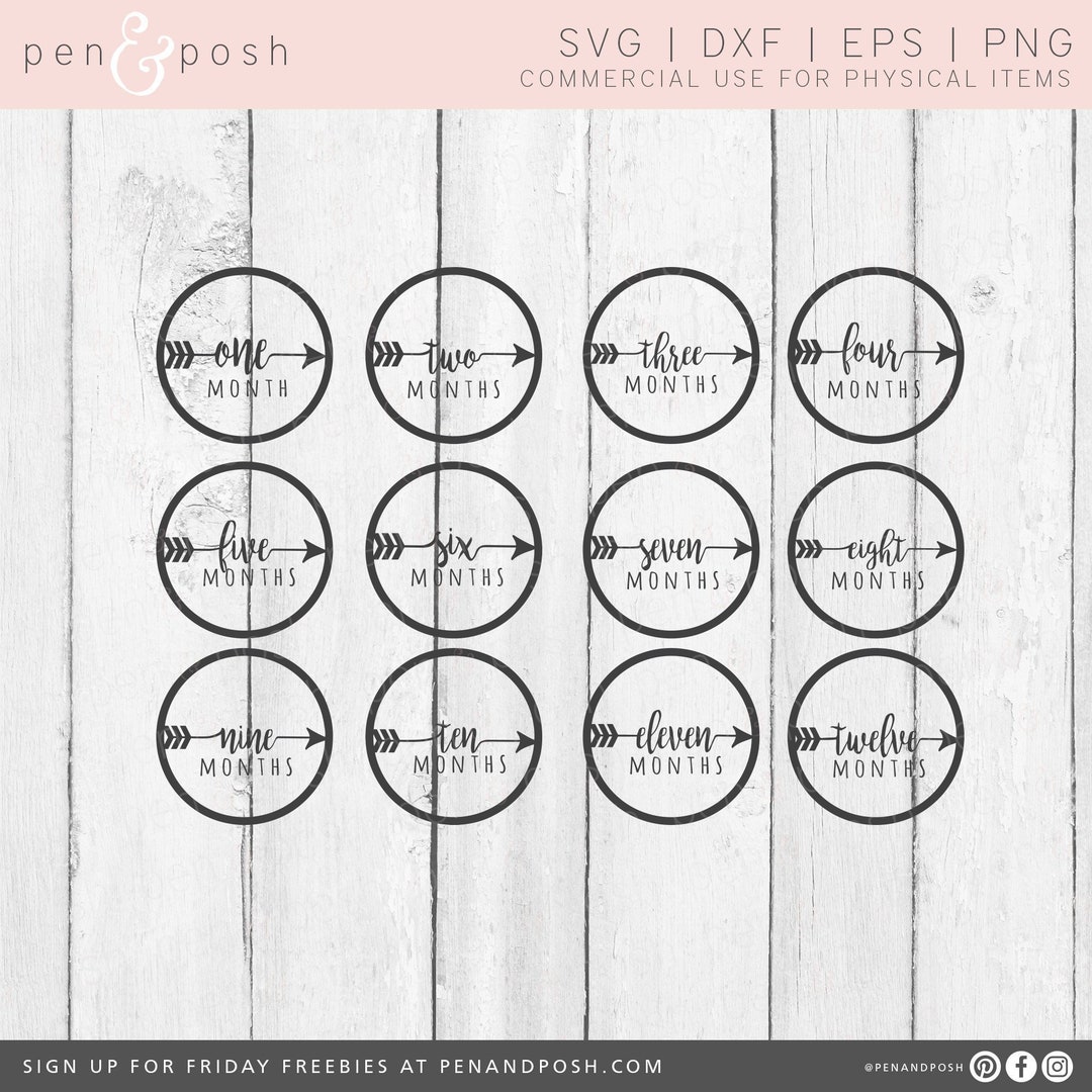 Baby Month SVG - Baby Month Cut Files - Baby Month Printable - Baby ...