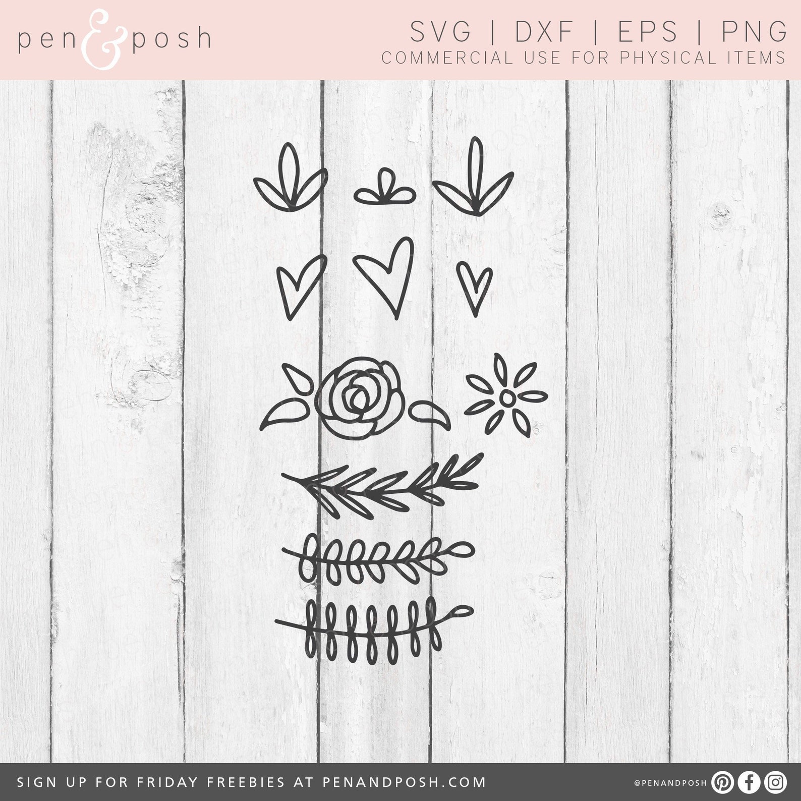 Embellishments SVG Floral SVG Flower SVG Doodles Svg | Etsy