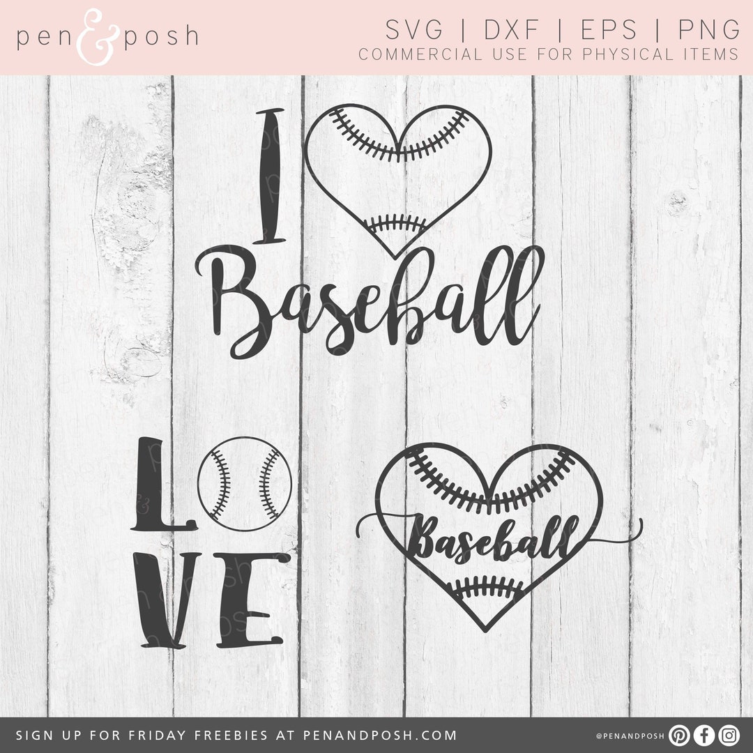 Baseball Heart SVG - Baseball SVG - Baseball Love SVG - Baseball Dxf ...
