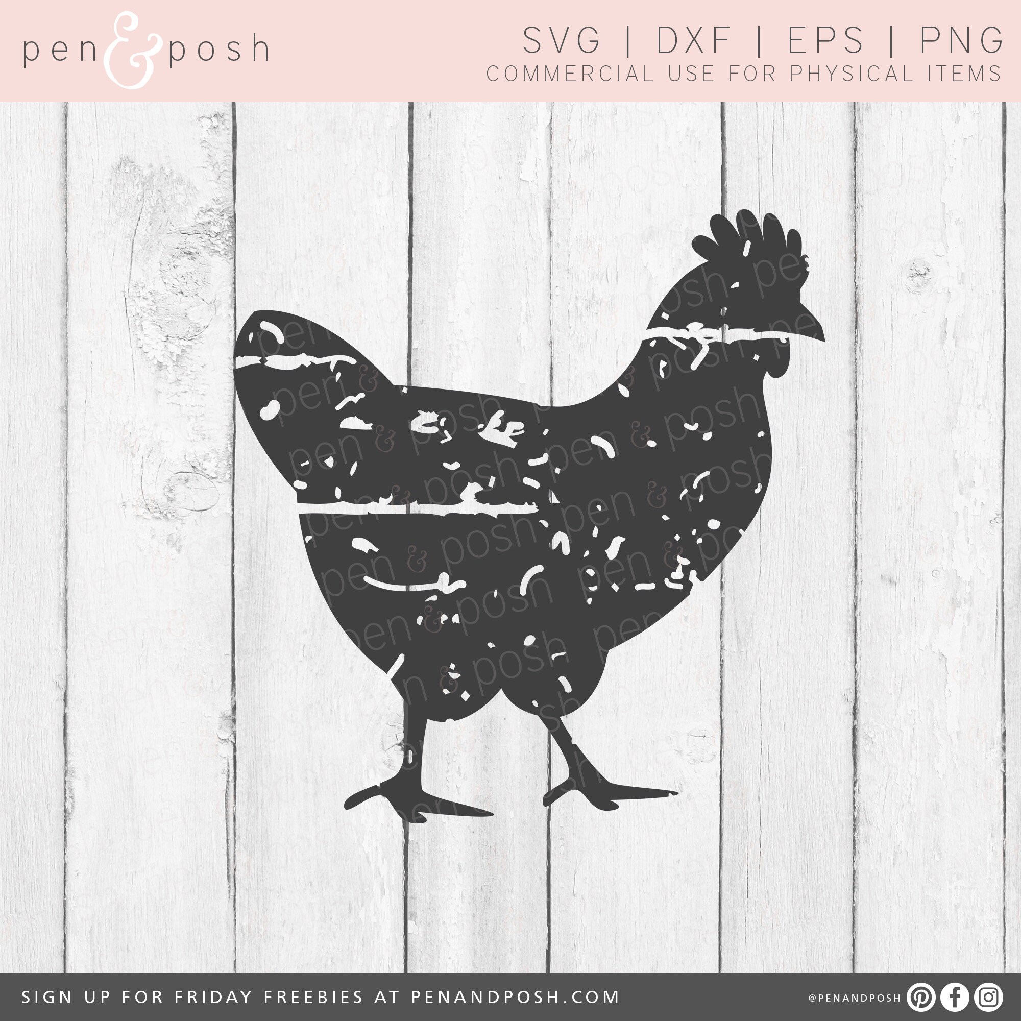 Chicken SVG - Grunge Chicken SVG - Grunge SVG - Chicken Rooster ...