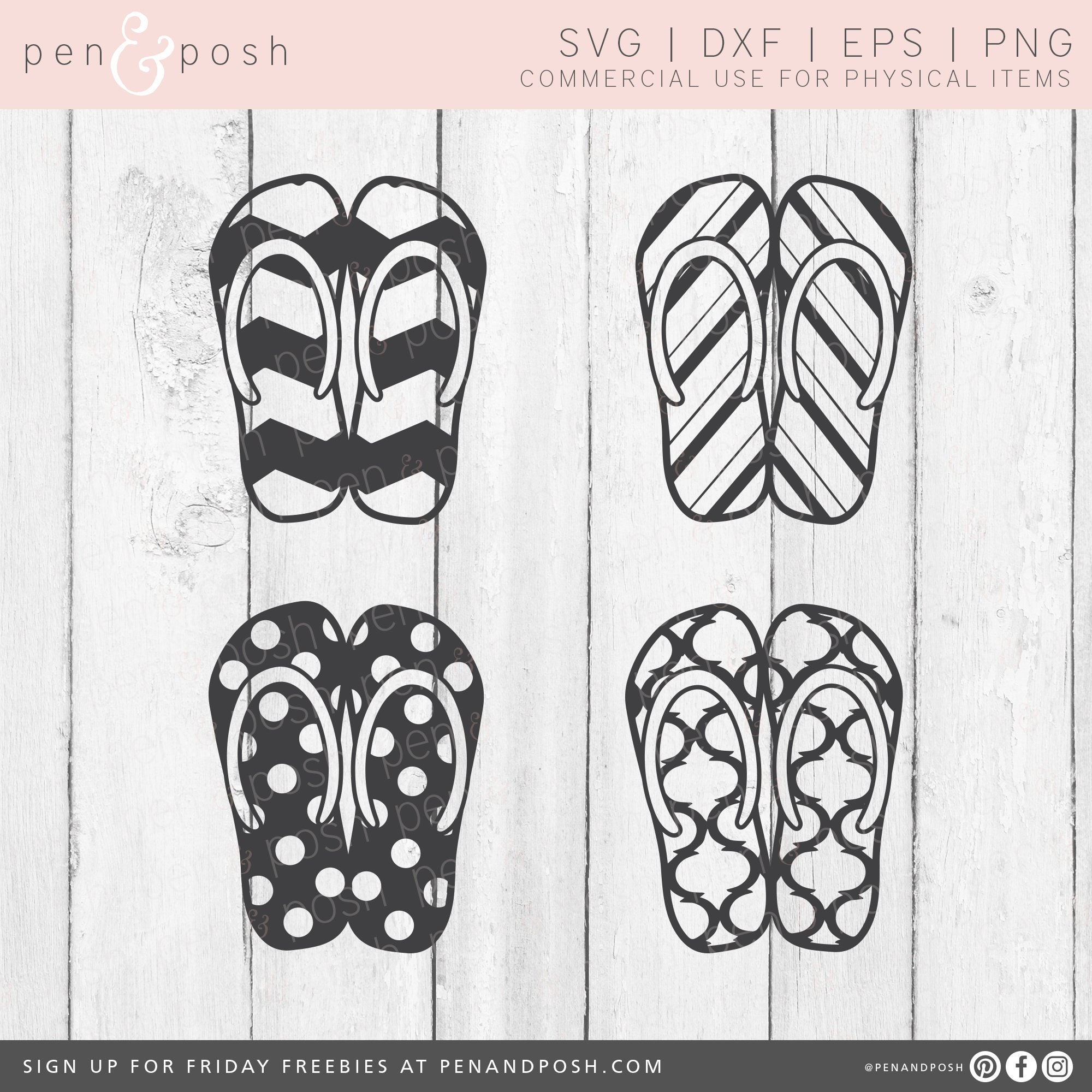 Flip Flop SVG Flip Flop Cut Files Flip Flop Clipart | Etsy