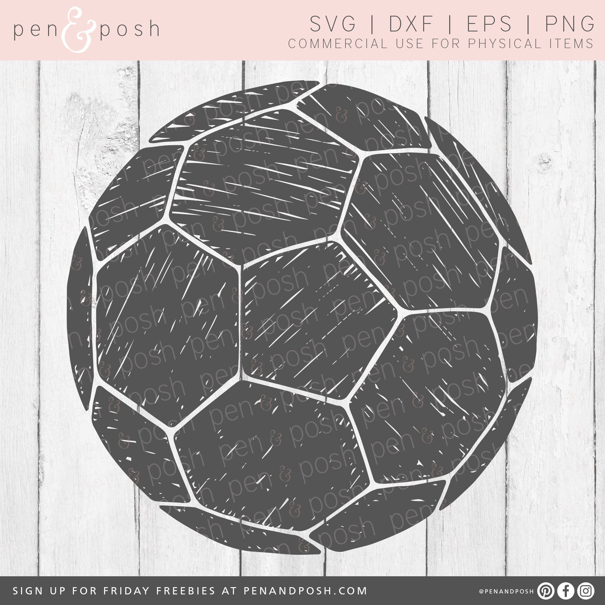 Balón de fútbol SVG Balón de fútbol DXF Balón de fútbol Clipart Balón ...