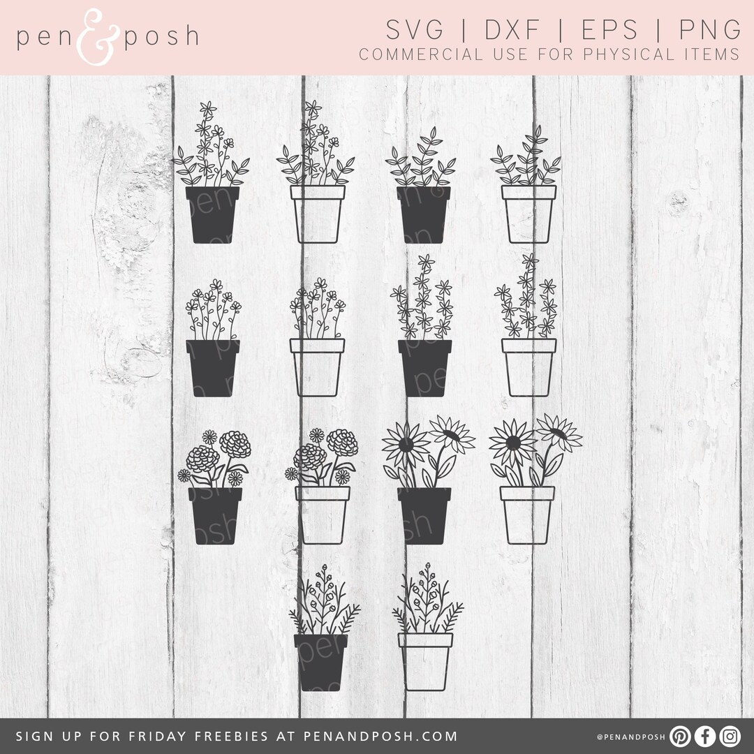 Potted Plant SVG Plant SVG Plant Svg File Plant Svg Bundle Plant Svg ...