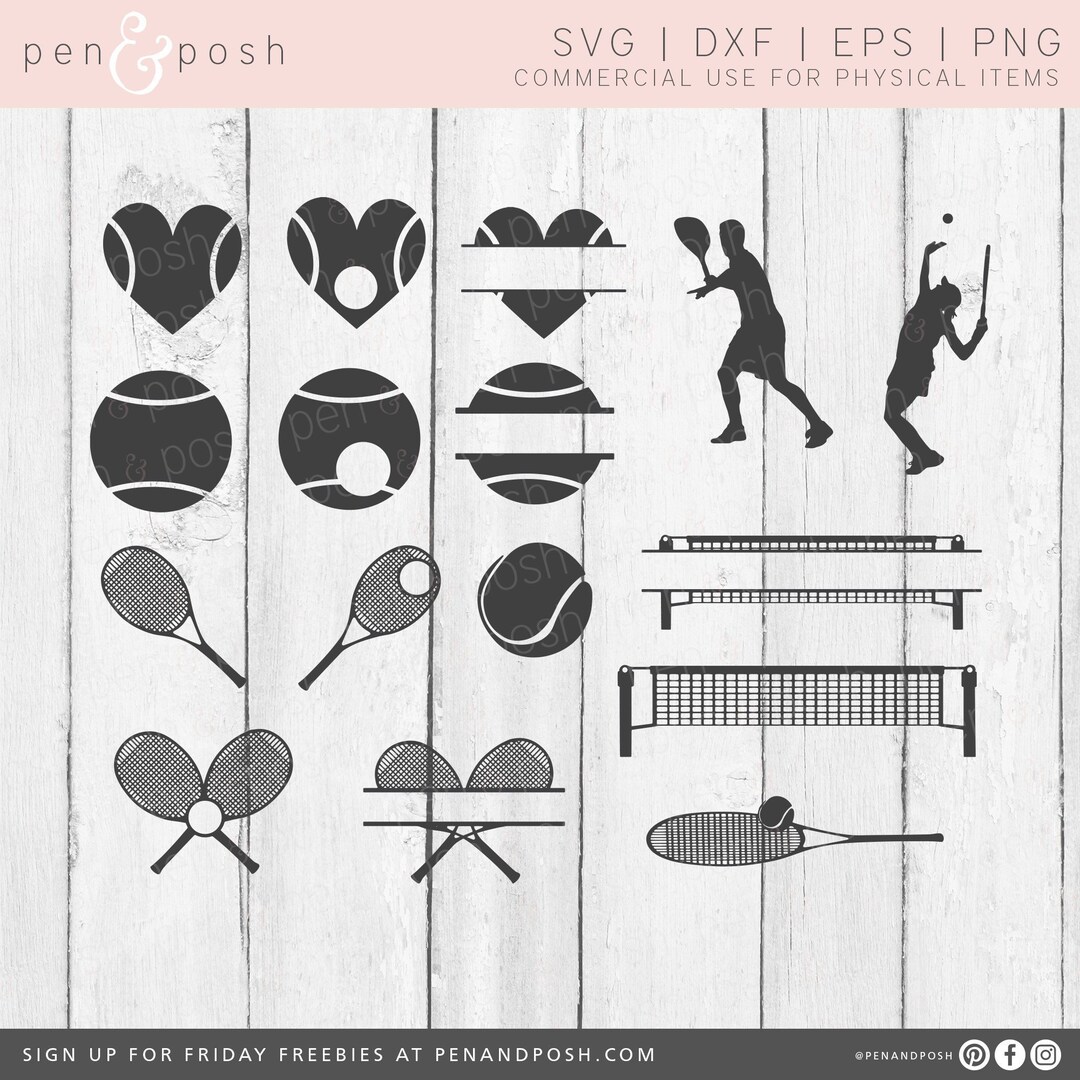 Tennis SVG - Tennis Monogram Svg - Tennis Clipart - Tennis Heart SVG ...