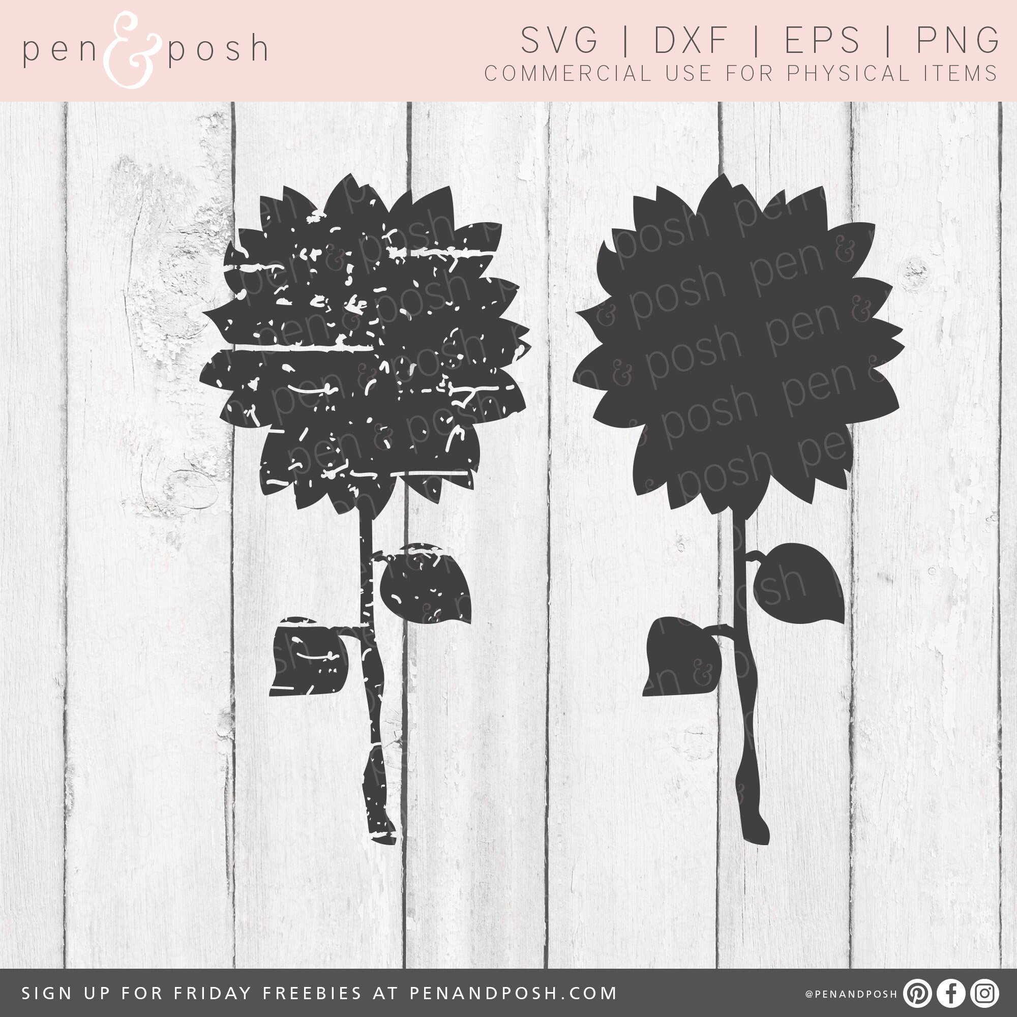 Grunge Sunflower SVG - Grunge Flower SVG - Sunflower SVG - Flower Svg ...