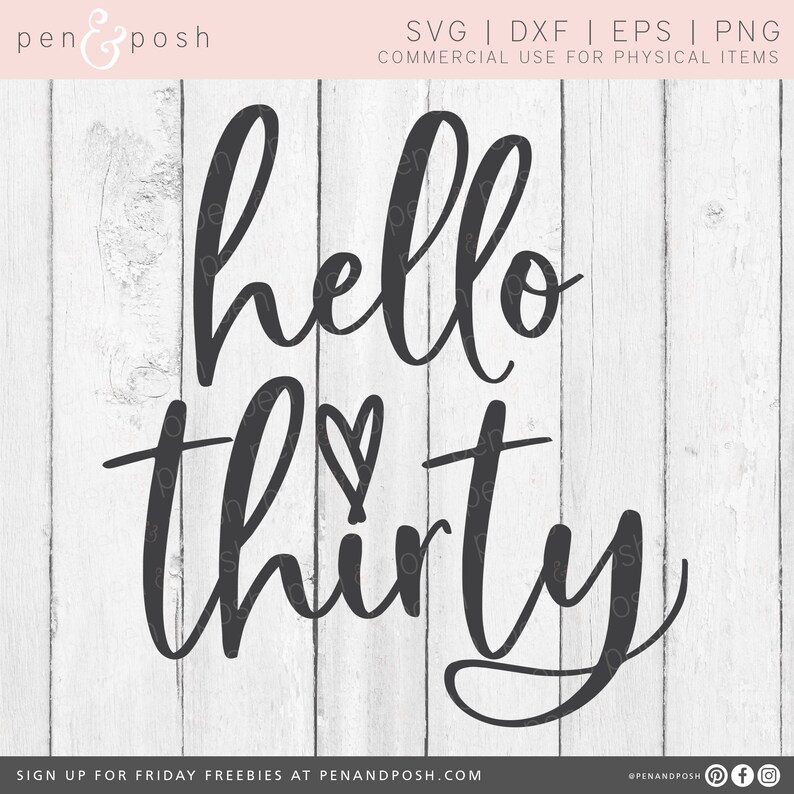 Hello Thirty Svg 30th Birthday Svg Birthday Svg Birthday | Etsy