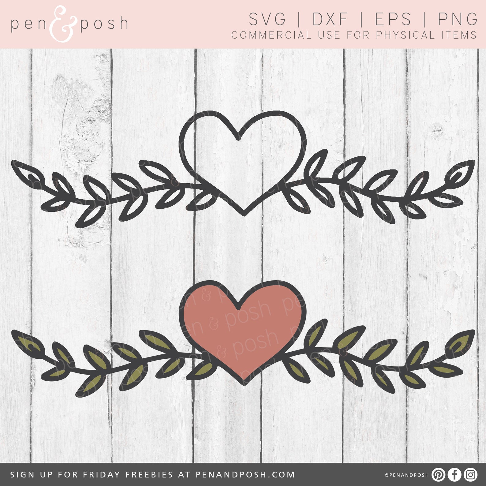 Foliage Svg Foliage Clipart Heart Svg Heart SVG for | Etsy