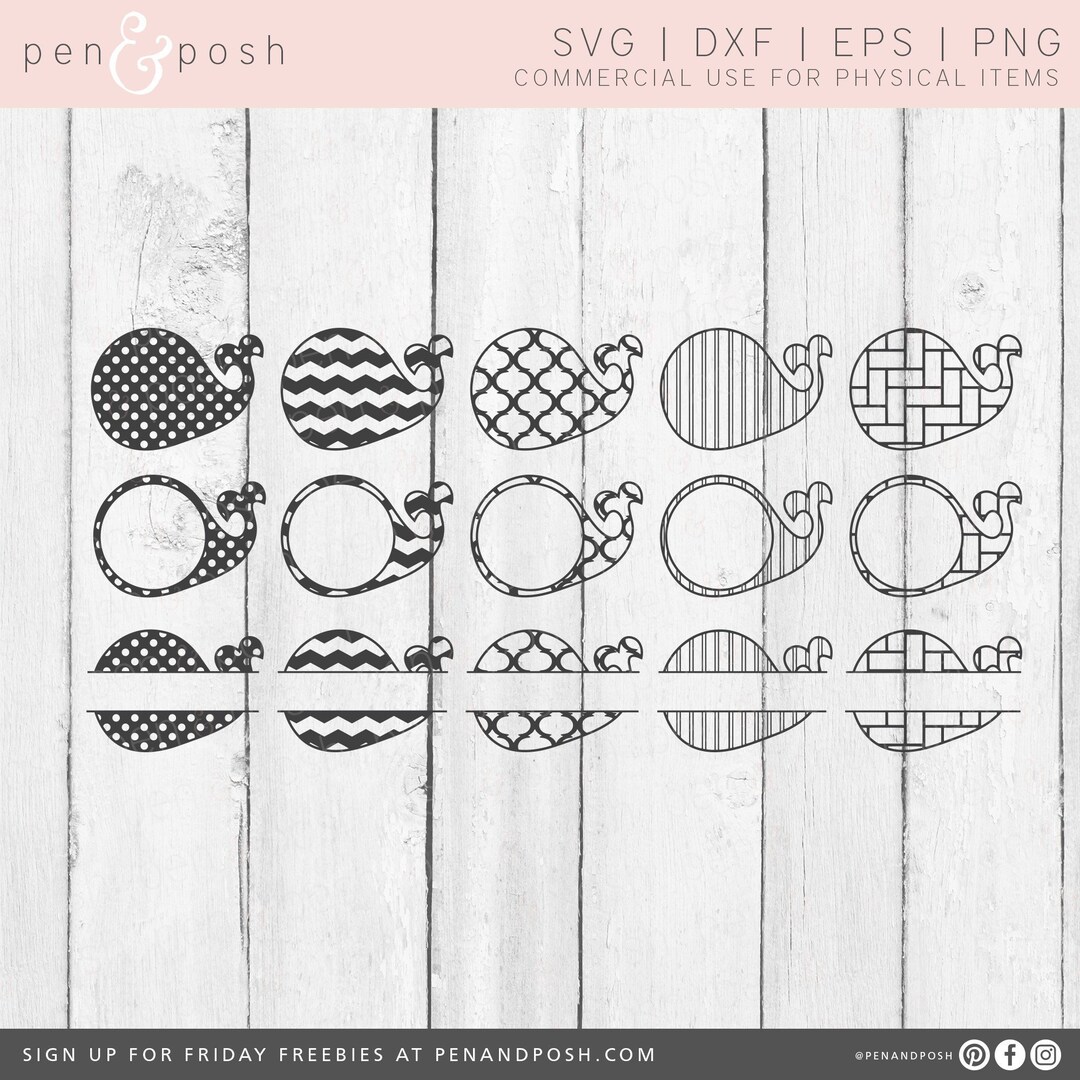 Whale Monogram SVG - Whale SVG - Whale DXF - Whale Patterns - Whale ...