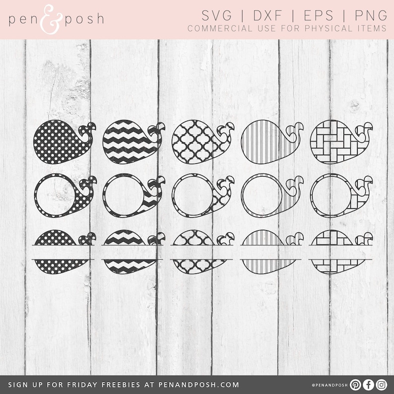 Whale Monogram SVG - Whale SVG - Whale DXF - Whale Patterns - Whale ...