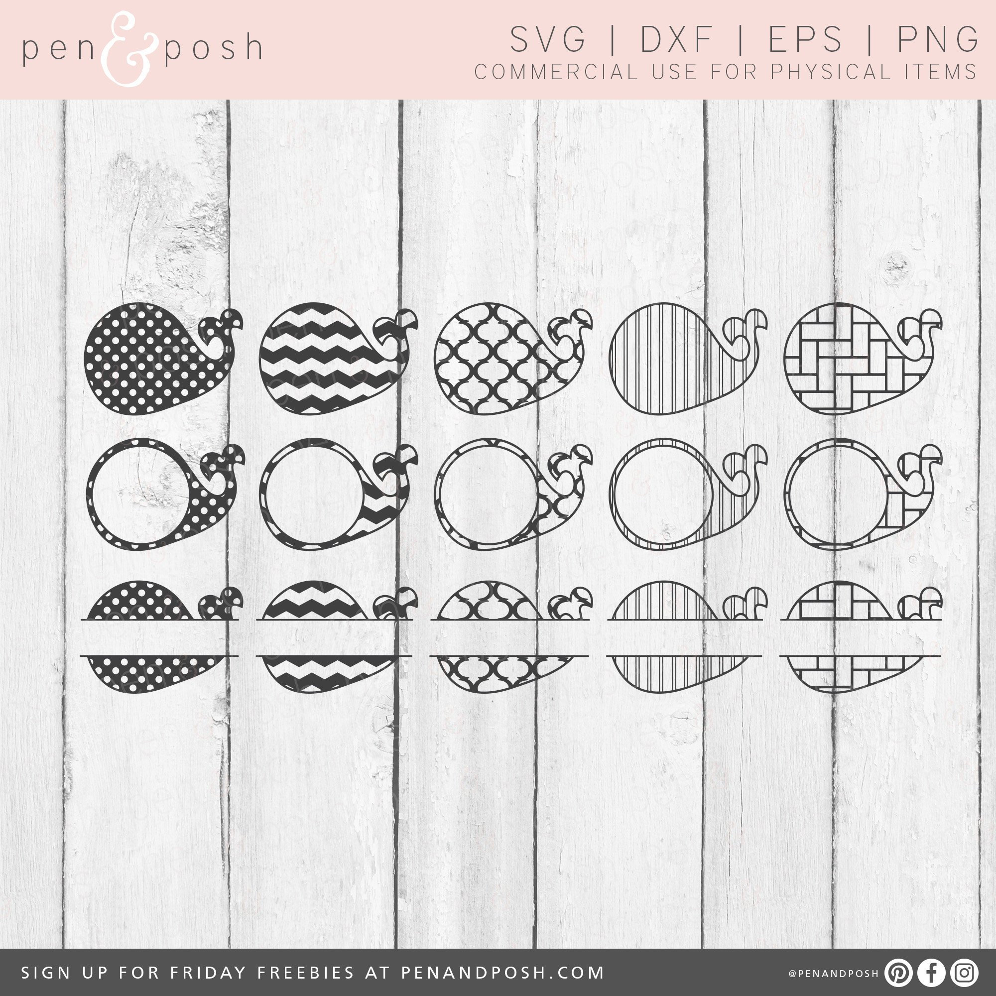 Whale Monogram SVG - Whale SVG - Whale DXF - Whale Patterns - Whale ...