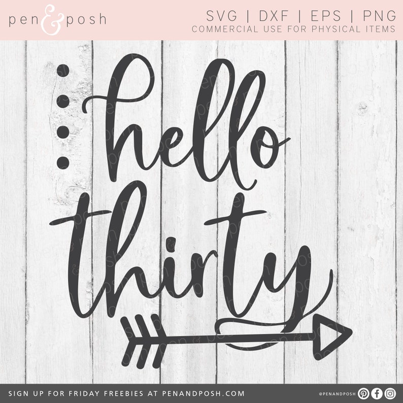 Hello Thirty Svg 30th Birthday Svg Birthday Svg Birthday - Etsy