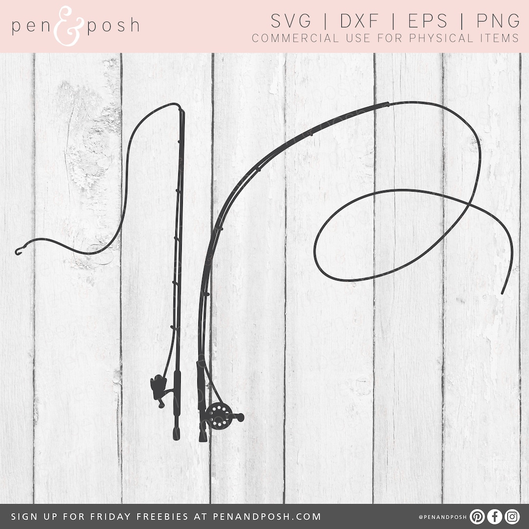Fishing Poles SVG Fishing Pole Fishing Pole Cut File Fishing SVG Fish ...