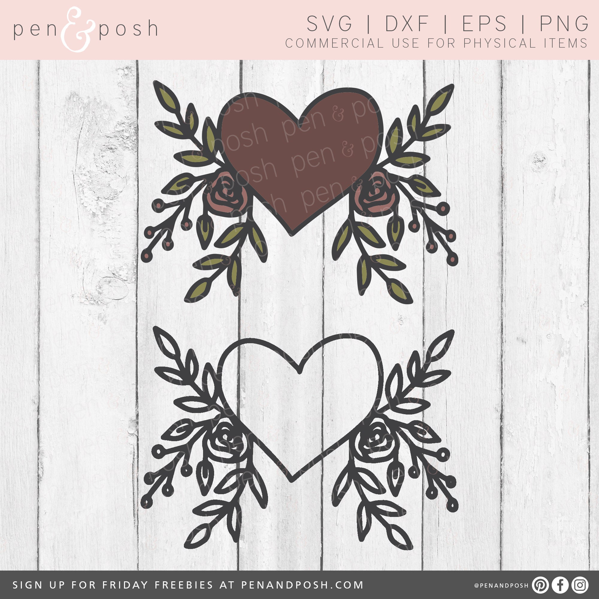 Foliage Svg Foliage Clipart Heart Svg Heart SVG for - Etsy Canada