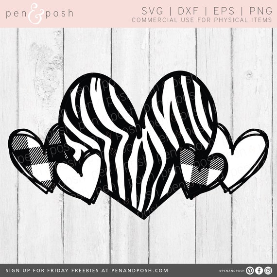 Zebra Print Hearts