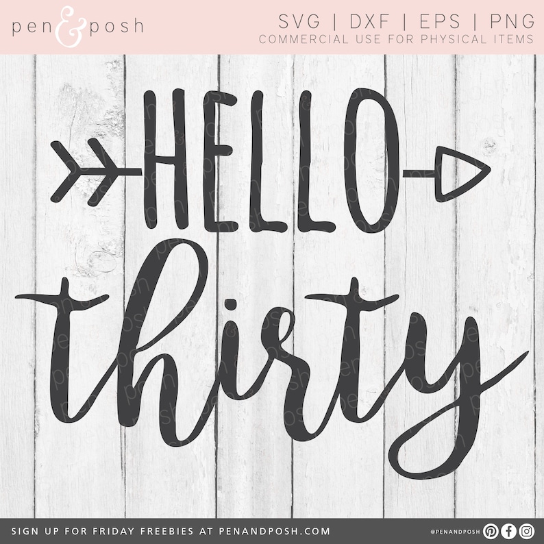 Hello Thirty Svg 30th Birthday Svg Birthday Svg Birthday - Etsy