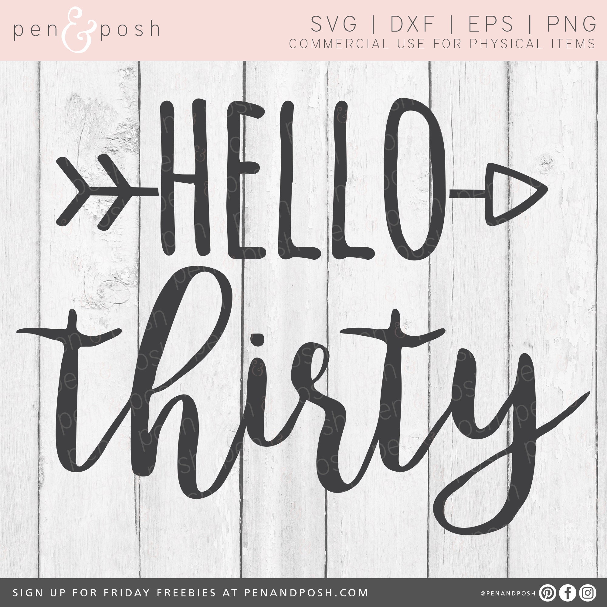 Hello Thirty Svg 30th Birthday Svg Birthday Svg Birthday | Etsy
