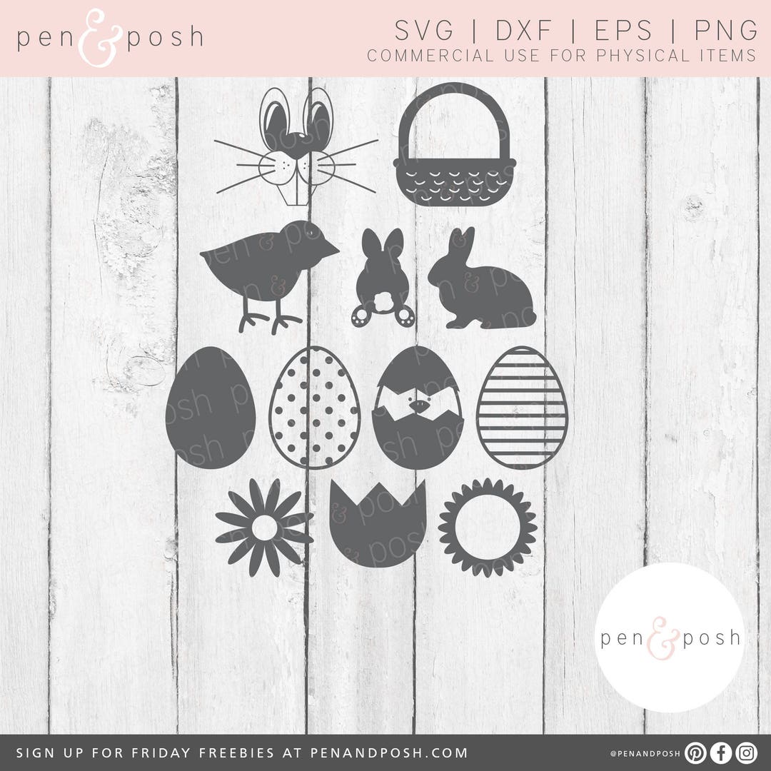 Spring SVG - Easter SVG - Bunny SVG - Easter Bunny Chick Flower Easter ...