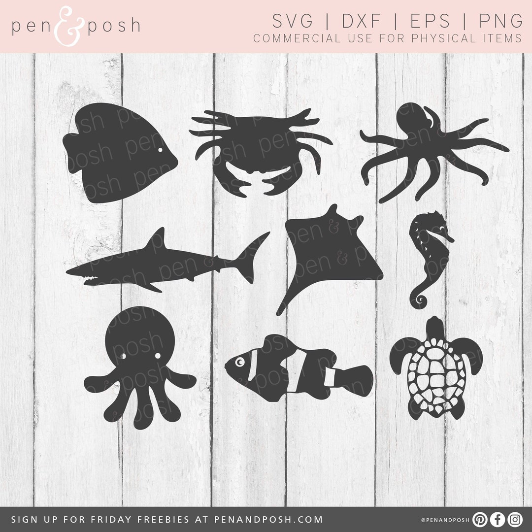 Fish SVG Fish DXF Fish Cut File Fish SVG Files Sea Ocean Fish Vector ...