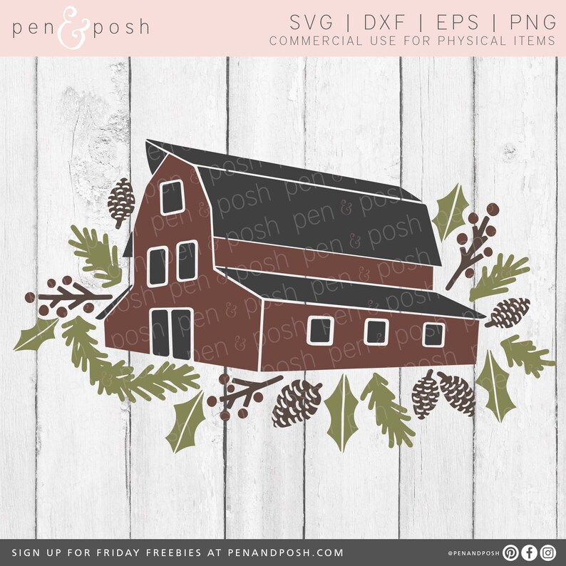 Winter Barn Png Winter Barn Scene SVG Winter Barn SVG - Etsy
