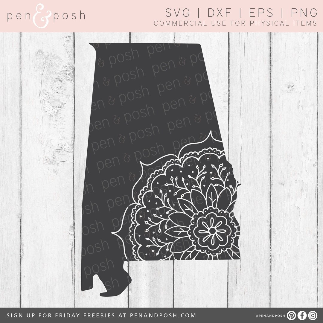 Alabama SVG Alabama Cut File Alabama Alabama Mandala Alabama Zentangle ...