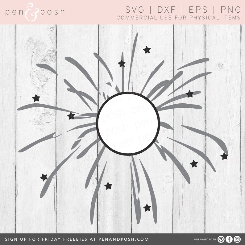 Fireworks SVG Fireworks Monogram SVG July 4th Cut Files - Etsy