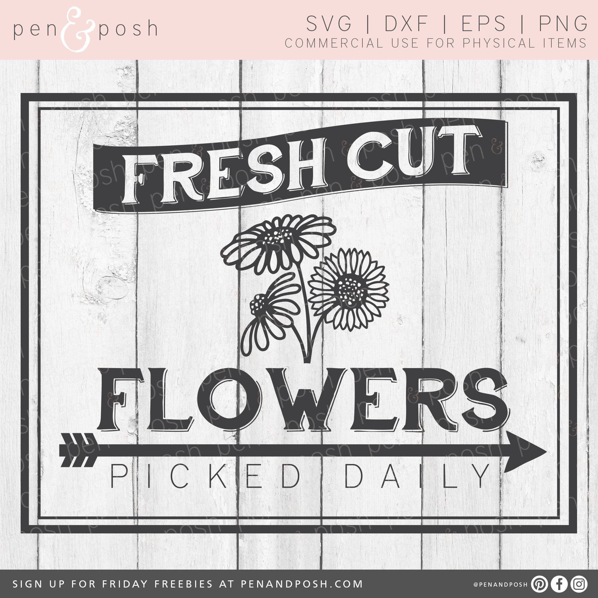 Fresh Flowers Sign - Fresh Cut Flowers - Fresh Cut Flowers SVG - Cut ...