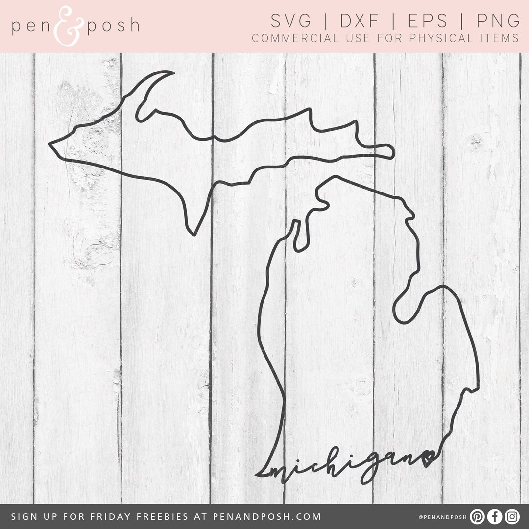 Michigan SVG michigan Heart SVG michigan State SVG Michigan Vector ...