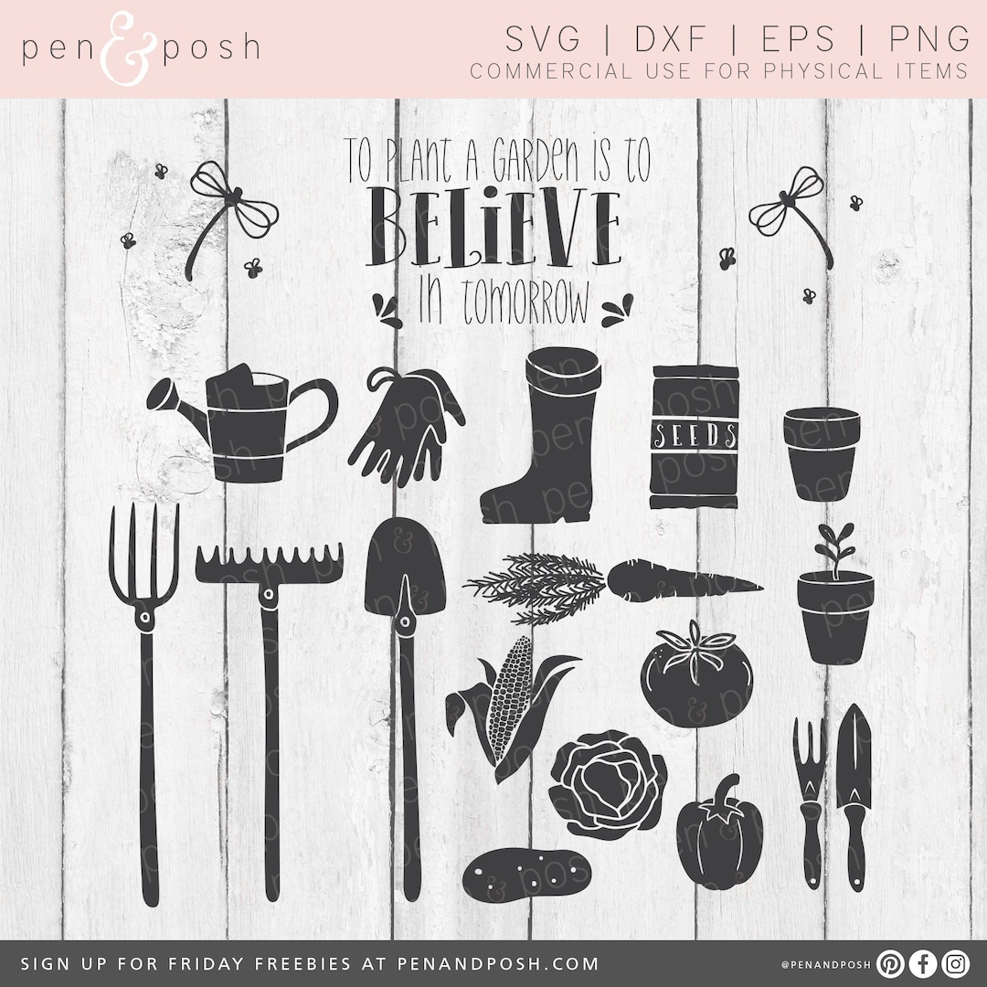 Garden SVG Gardening SVG Flower Svg Garden Silhouette Svg Spring Svg ...