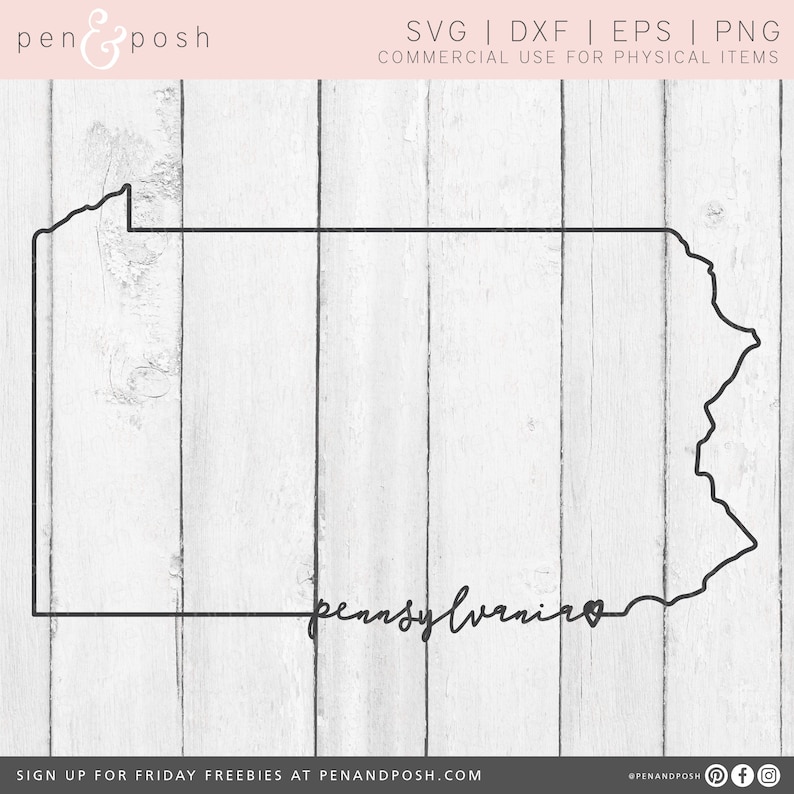 Pennsylvania SVG Pennsylvania State Svg Pennsylvania | Etsy