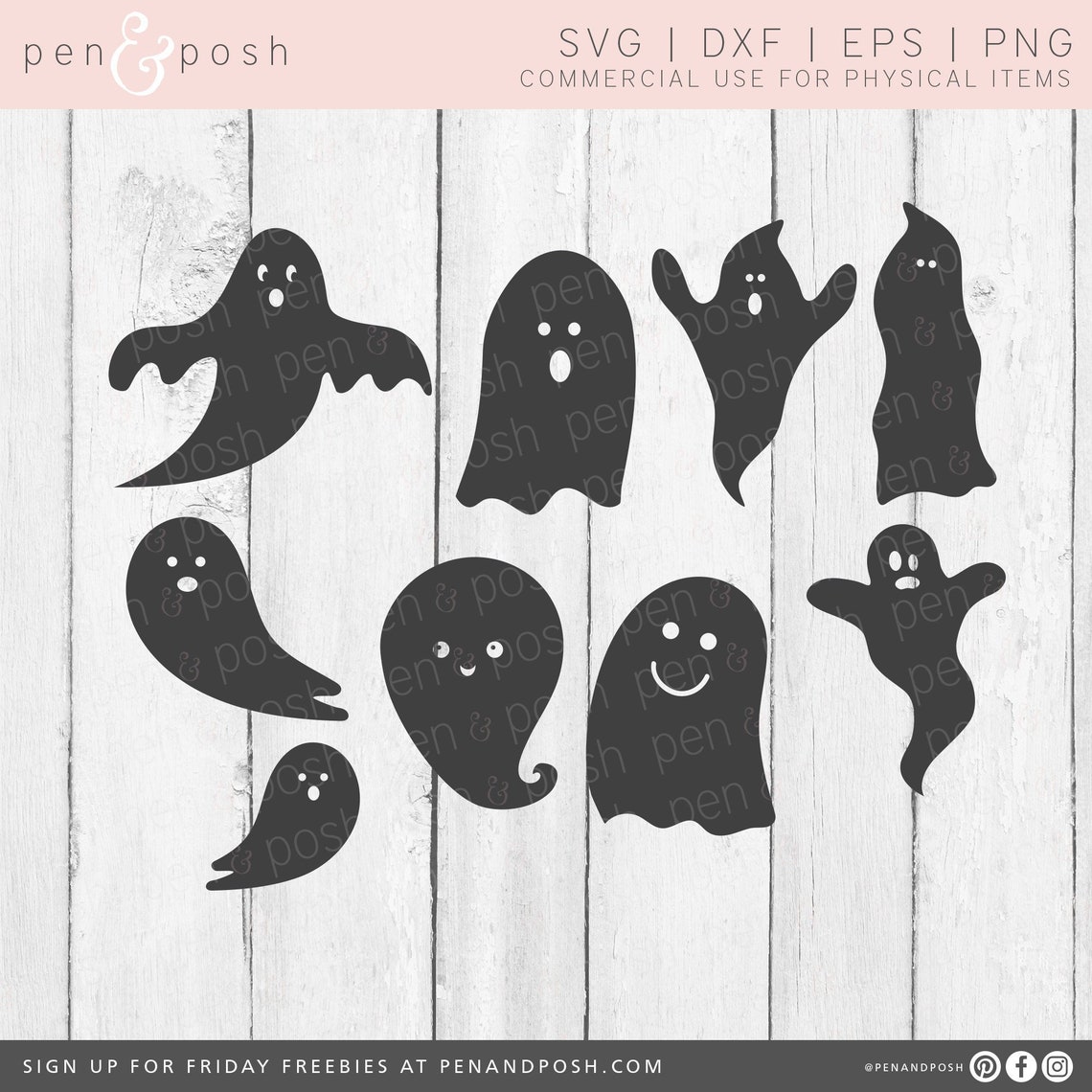 Ghosts SVG Halloween SVG Ghosts Clipart Ghosts Cut Files - Etsy
