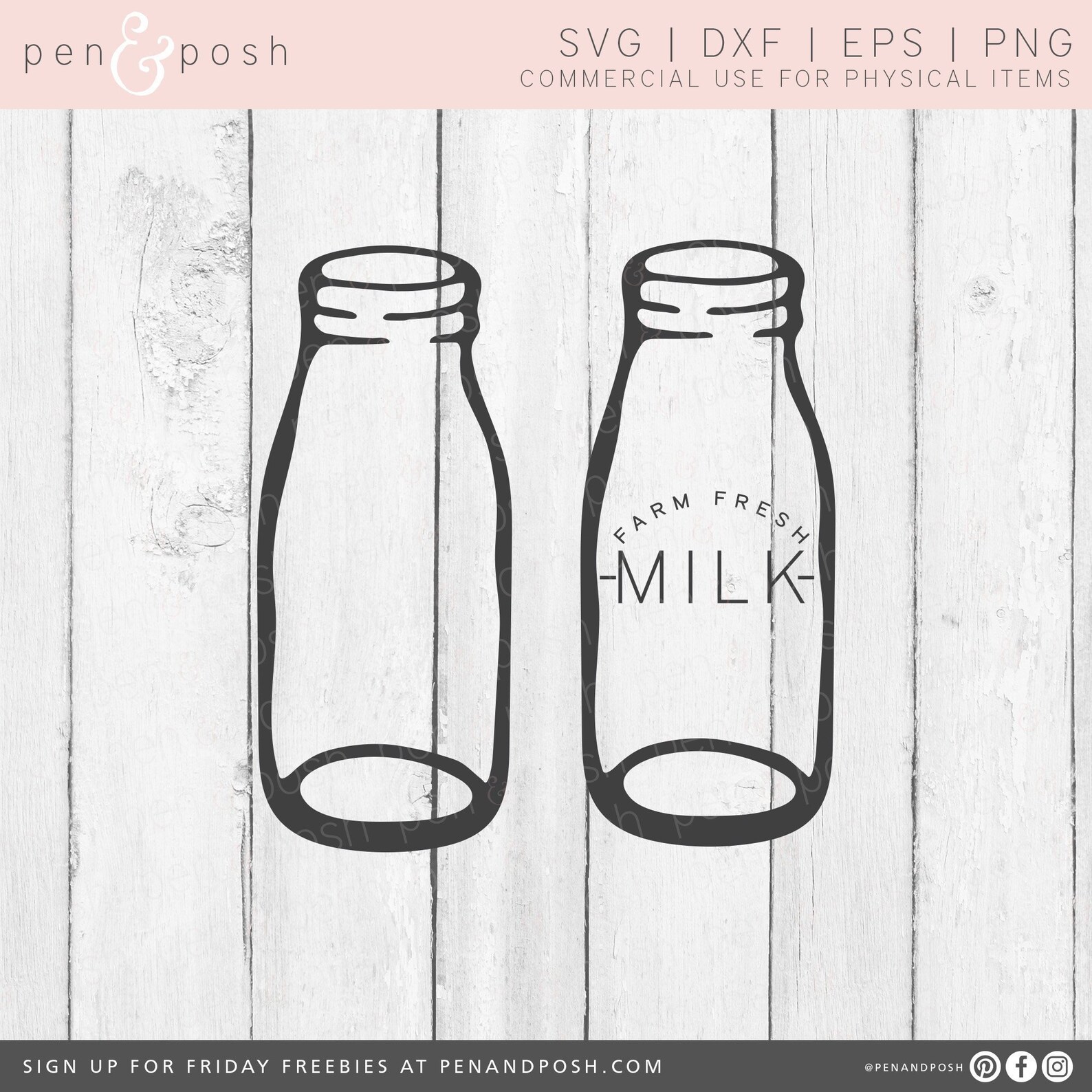 Milk Bottle SVG Glass Milk Bottle SVG Farm Fresh Milk - Etsy