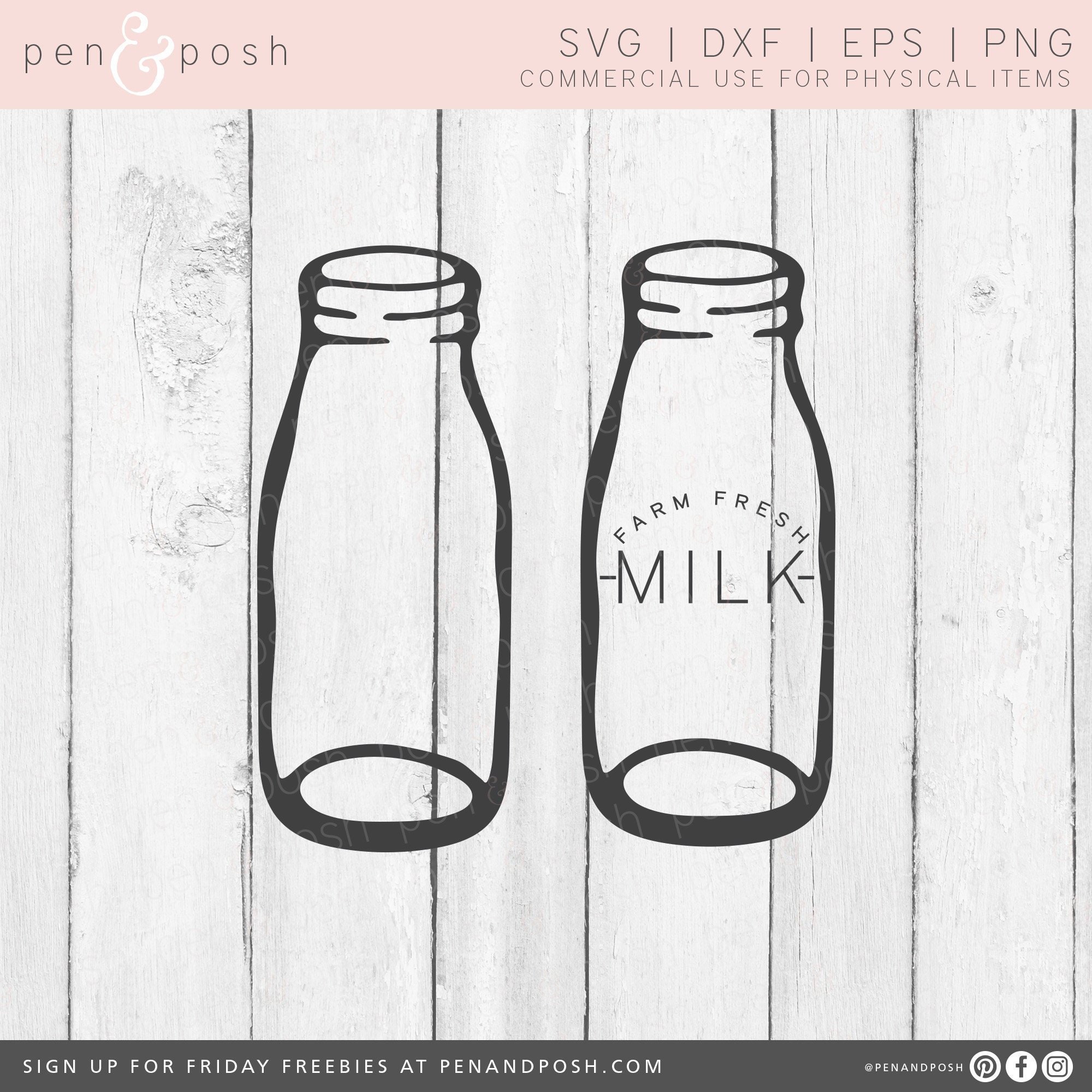 Milk Bottle SVG Glass Milk Bottle SVG Farm Fresh Milk - Etsy