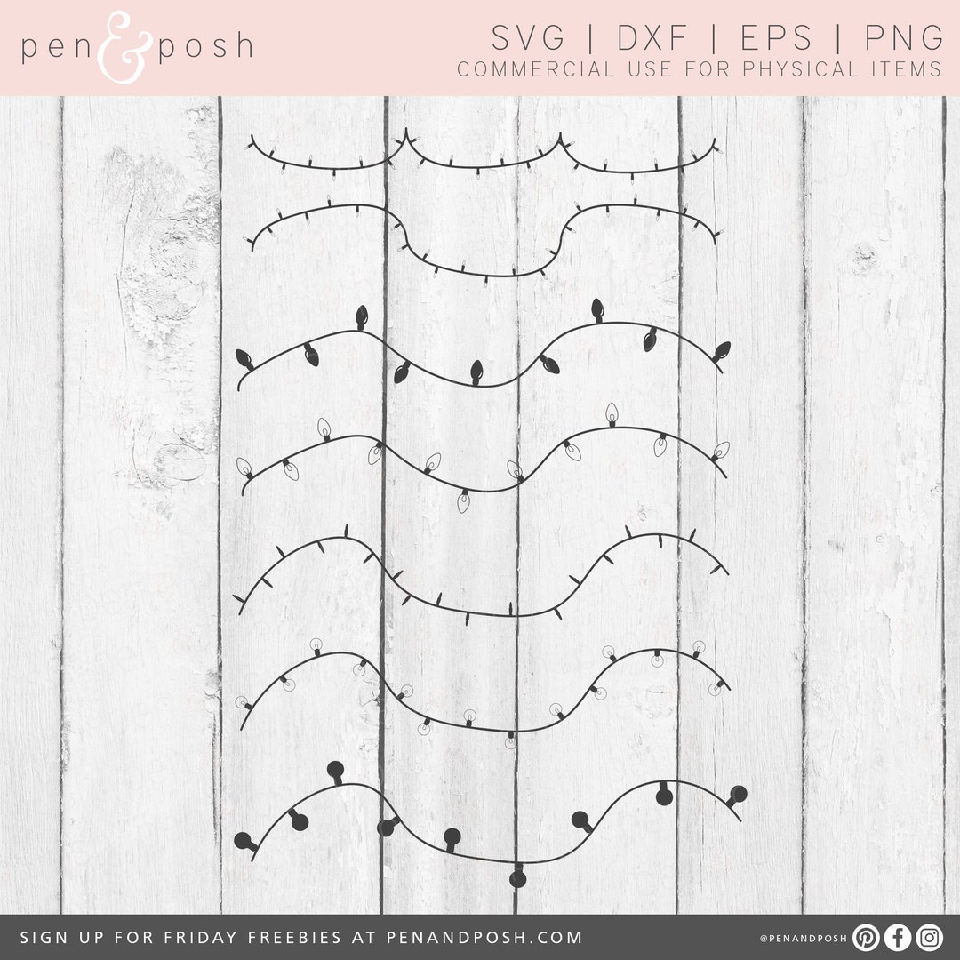 Christmas Light Strand SVG String Lights SVG String Lights Clipart ...