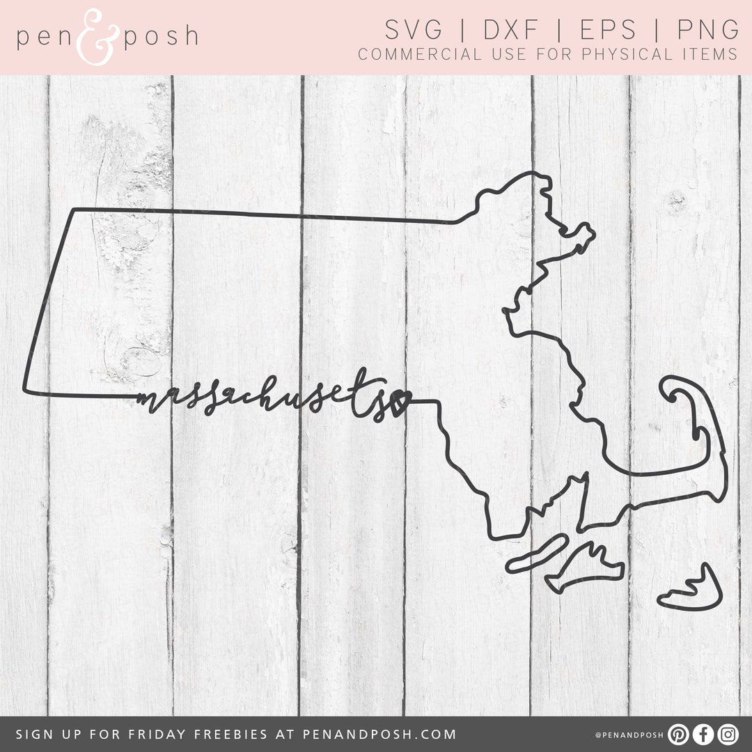 Massachusetts Love SVG Massachusetts SVG Massachusetts State SVG ...