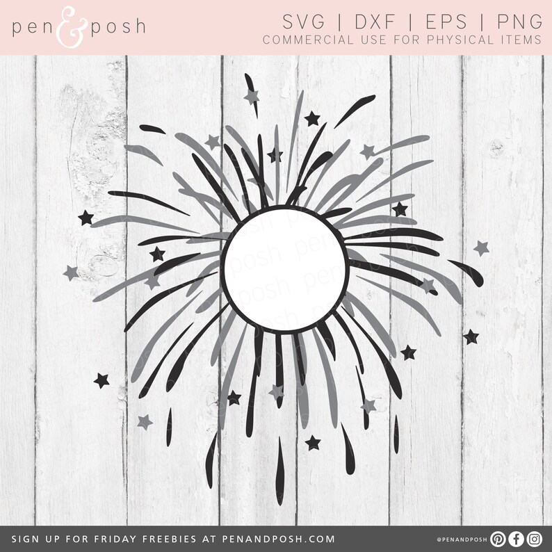 Fireworks SVG Fireworks Monogram SVG July 4th Cut Files - Etsy