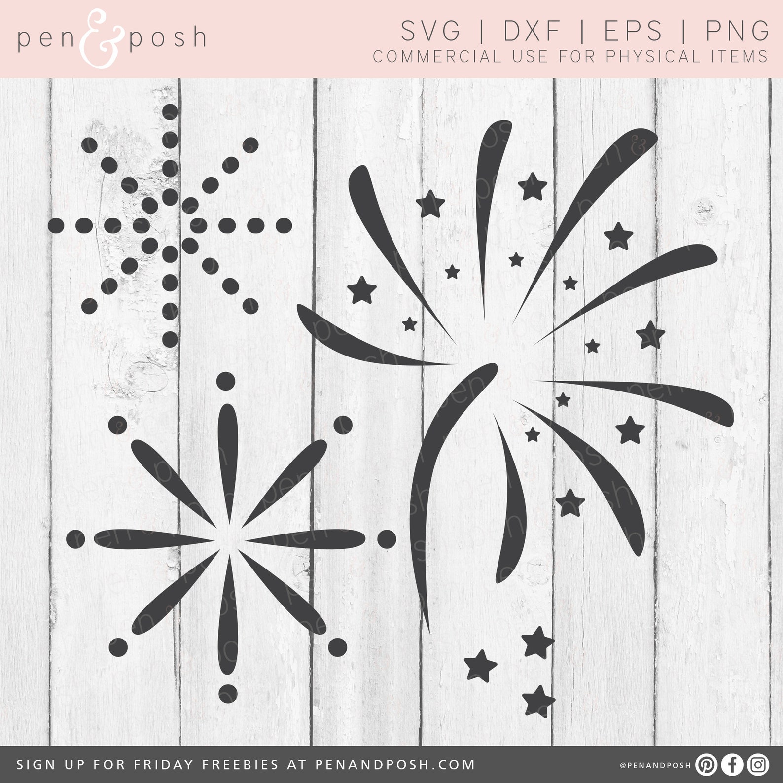 Firecracker SVG Fireworks Monogram SVG July 4th Cut Files - Etsy
