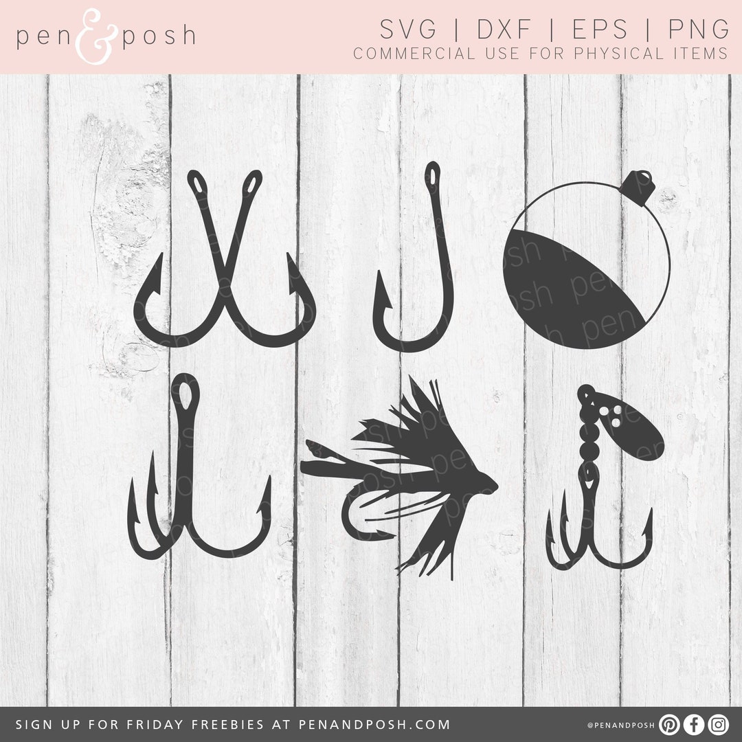 Fish Hook SVG Fishing Fish Hooks Fish Hook DXF Fish Cut File Fishing ...