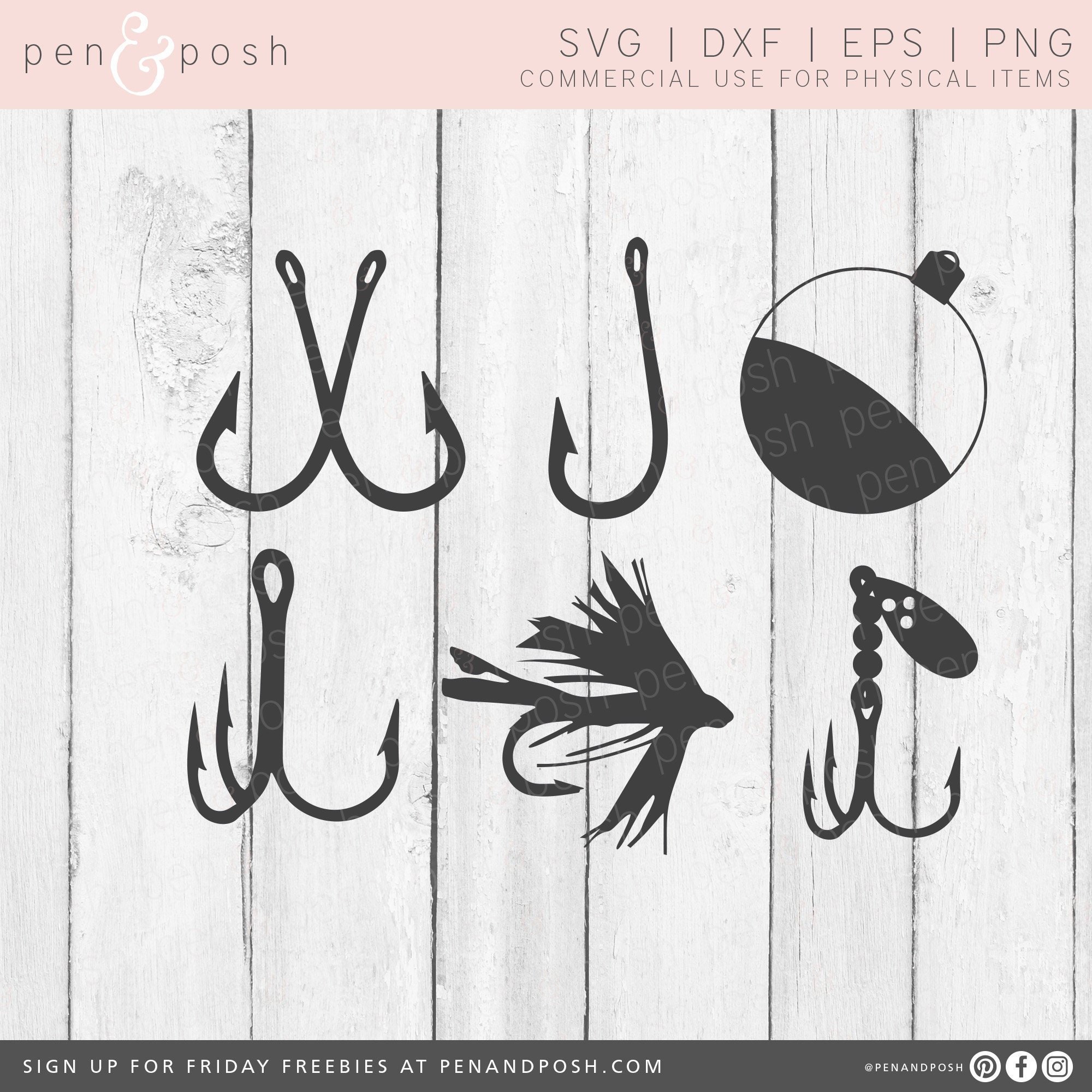 Fish Hook SVG Fishing Fish Hooks Fish Hook DXF Fish Cut | Etsy