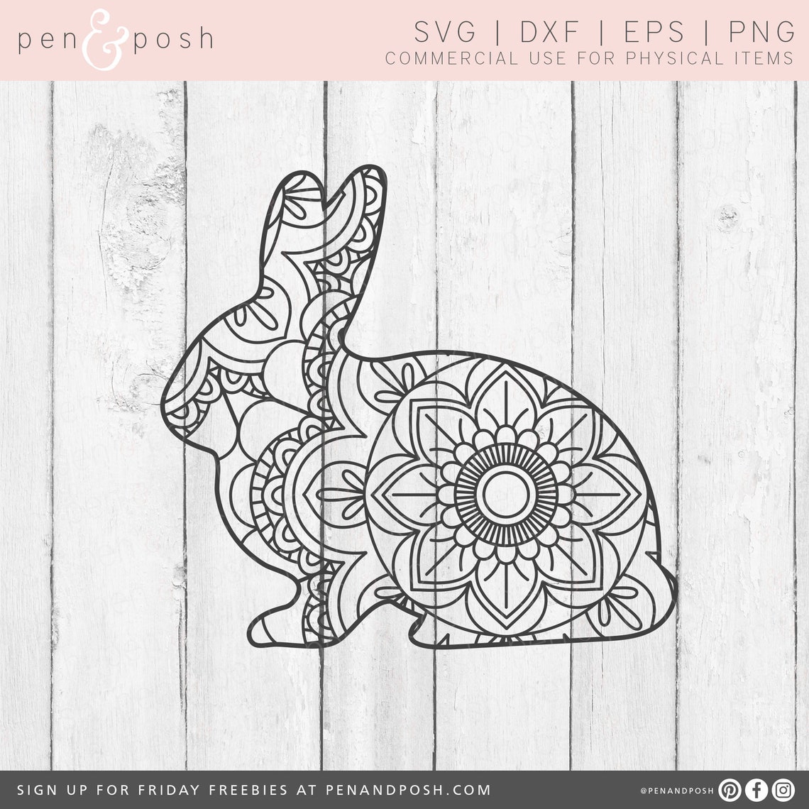 Rabbit SVG - Bunny SVG - Easter Bunny SVG - Mandala Rabbit Svg ...