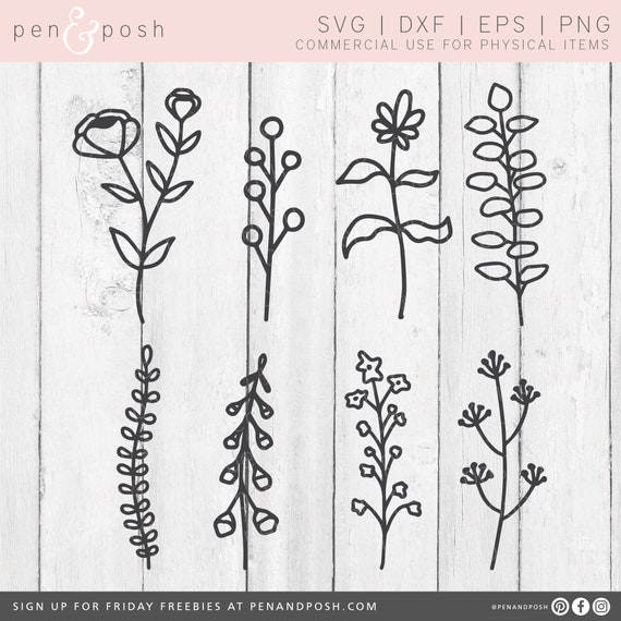 Floral Flower Svg Flower Svg Files Flower Svg Files for | Etsy