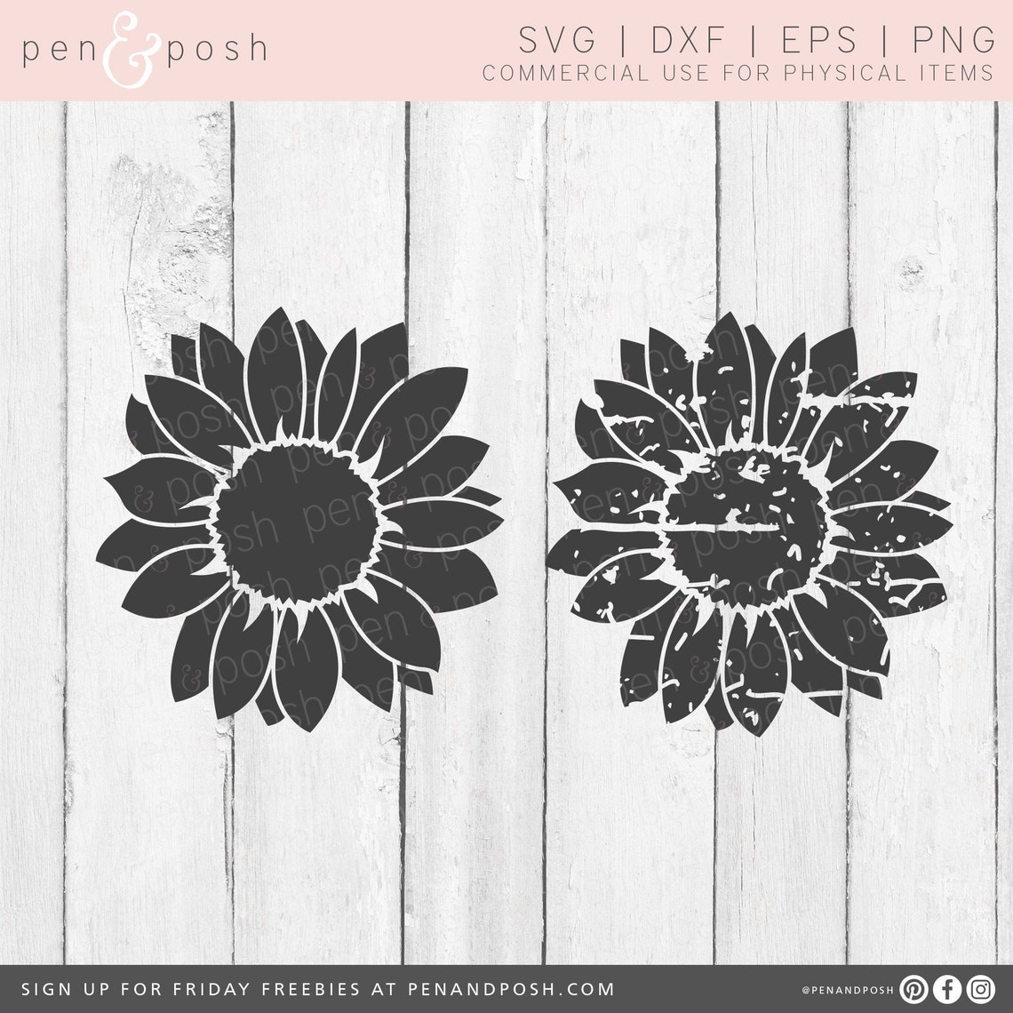 Sunflower SVG - Flower SVG - Grunge Sunflower - Grunge Flower SVG ...