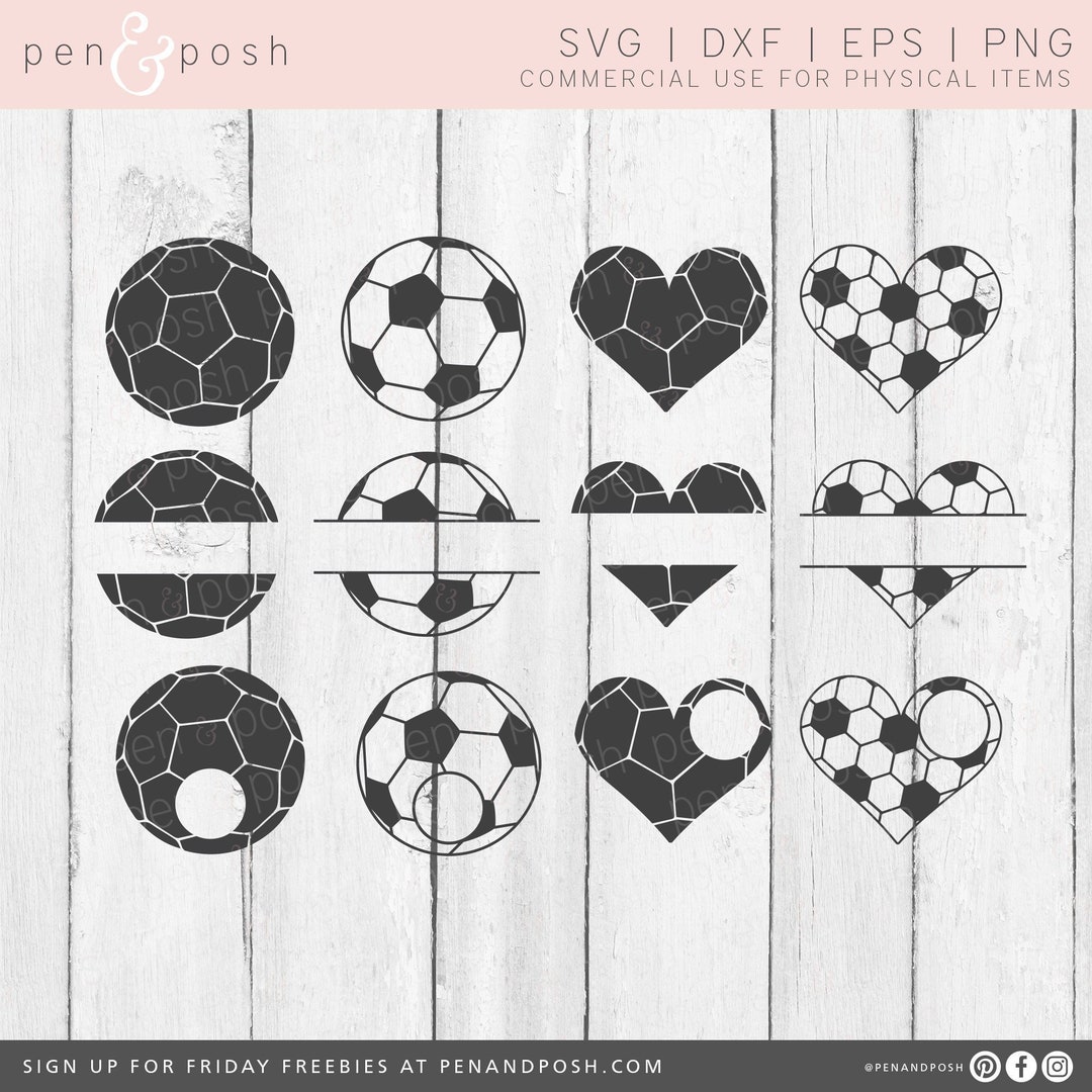 Soccer Monogram SVG Soccer Heart SVG Soccer Ball SVG - Etsy