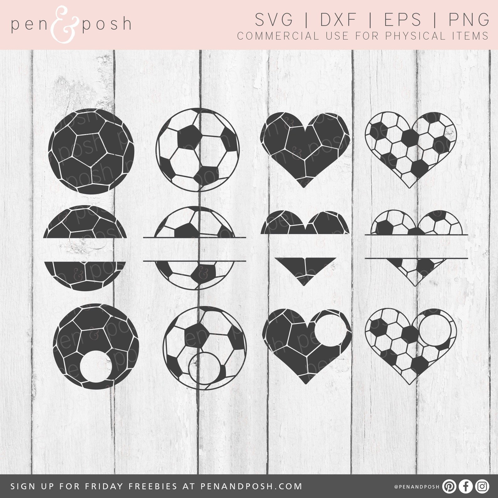 Soccer Monogram SVG - Soccer Heart SVG - Soccer Ball SVG - Soccer Ball ...